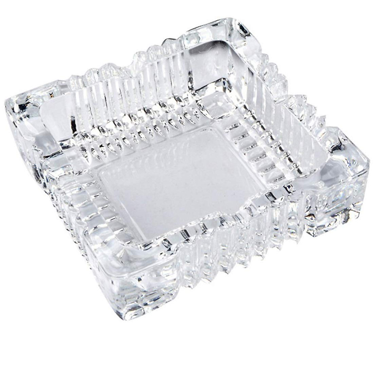 2PCS 4 inch Ashtray,Square Tabletop Glass Ashtray Smoke Collectible Tribal Decoration