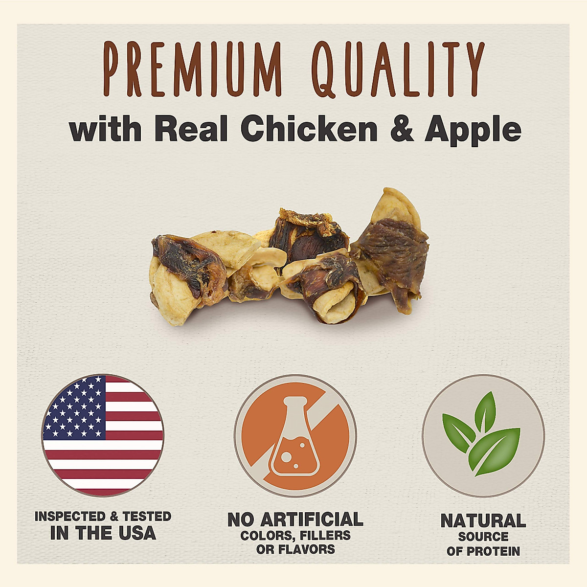 Cadet Gourmet Chicken & Apple Wrapped Dog Treats Wraps - Healthy & Natural Chicken & Apple Dog Training Treats for Small & Large Dogs - Inspected & Tested in USA (14 oz.)
