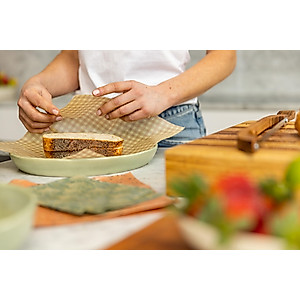 Honeybee Wrap Reusable Beeswax Wraps for Food | 7 Pack | Eco Friendly, Organic, Biodegradable, Plastic Free, Bee's Wrap for Reusable Bowl Covers and Food Storage | Reusable Cling Wrap | Australia Made