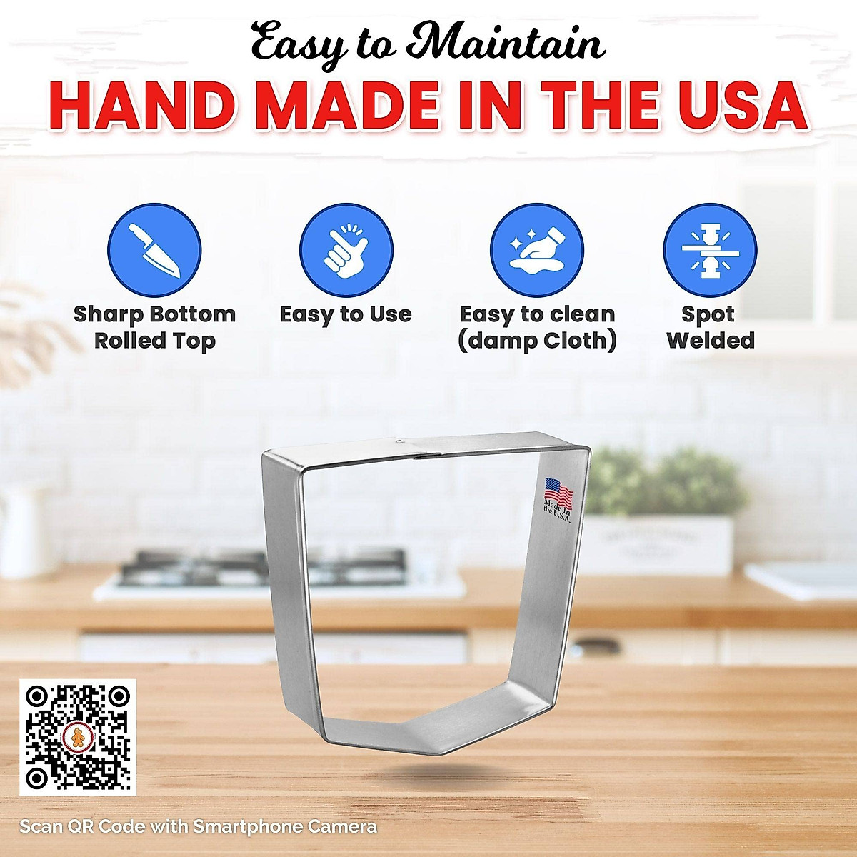 Foose Back Pocket Cookie Cutter 3.75 Inch –Tin Plated Steel Cookie Cutters – Back Pocket Cookie Mold