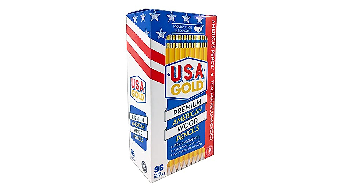 Cra-Z-Art U.S.A. Gold #2 HB Pencils 96 Pack - Pre-Sharpened & Eco-Friendly