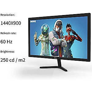 19 Inch PC Monitor(1440x900),60 Hz, 5 ms,Brightness 250 cd/m²,Built-in Speaker,HDMI & VGA Interface,Display Screen for Laptop/PS3/PS4/X-Box/PC,Black,Prechen