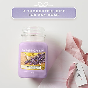 Yankee Candle Lemon Lavender Scented, Classic 22oz Large Jar Single Wick Candle, Over 110 Hours of Burn Time, Ideal for Gifting, Events, and Home Fragrance