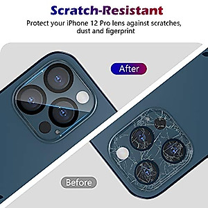 [3 Pack] CloudValley Camera Lens Protector for iPhone 12 Pro Max, 6.7'' Tempered Glass + Camera Lens Cover, 9H Hardness, 6.7 inch, HD Clear, Bubble Free, Easy Install, Scratch-Resistant