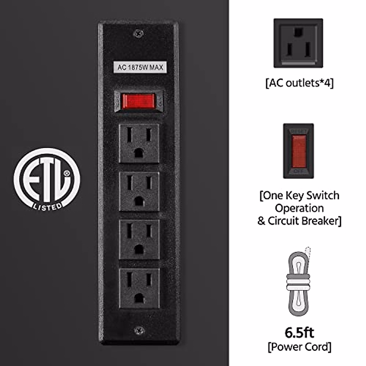 Yaheetech Black TV Stand with Doors for TVs up to 65 in, Modern TV Console with Power Outlet & Storage Shelf, Mid-Century Entertainment Center for Living Room, 31 in Tall