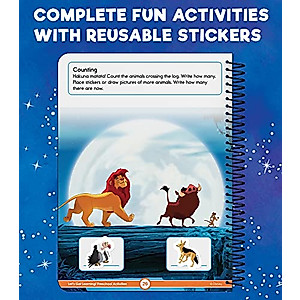 Disney Learning Let's Get Learning! Preschool Activity Book for Kids Ages 3-5, Pre K Wipe Clean Workbook With Letters, Numbers, Shapes, & Sight Words Activities, Reusable Sticker Book for Toddlers
