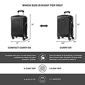 Travelpro Maxlite Air Hardside Expandable Luggage, 8 Spinner Wheels, Lightweight Hard Shell Polycarbonate, Champagne, Carry-On 21-Inch