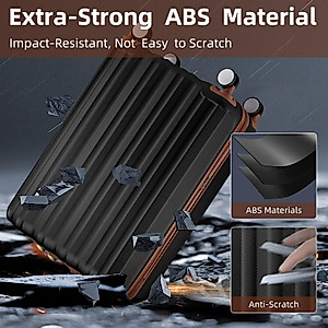 LARVENDER Luggage Sets 6 Piece, Expandable Hardside Suitcase Set Carry on Luggage with Spinner Wheels, Lightweight Travel Luggage Set with TSA Locks for Men and Women, Black