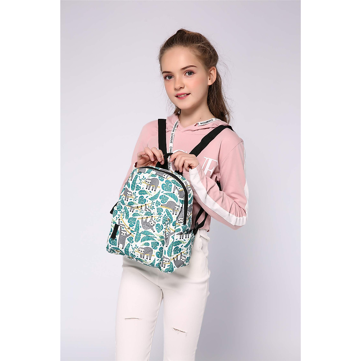 LOOMILOO Small Backpack for Women Sloth Mini Backpack Kids Backpack for Young Girls (sloth)