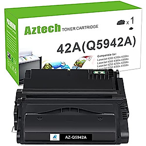Aztech Compatible Q5942A Toner Cartridge Replacement for HP 42A Q5942A 42X Q5942X Q1338A for HP 4250 4200 4350 4300 4250N 4240 4350N 4250TN 4250DTN 4350DTN 4350TN Printer (Black, 1-Pack)