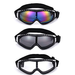 Hainew Ski Goggles Snowboard Goggles, Motorcycle Goggles UV Protection Anti-fog Winter Snow Sports Snow Goggles for Men Women Adult Youth Snowmobile Skiing Skating 3 Pack