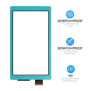 A-MIND Touch Screen Digitizer for Nintendo Switch Lite Only，Front Touch Panel Replacement Parts Repair Set + Tool Repair Kit + Screen Protector (Turquoise)