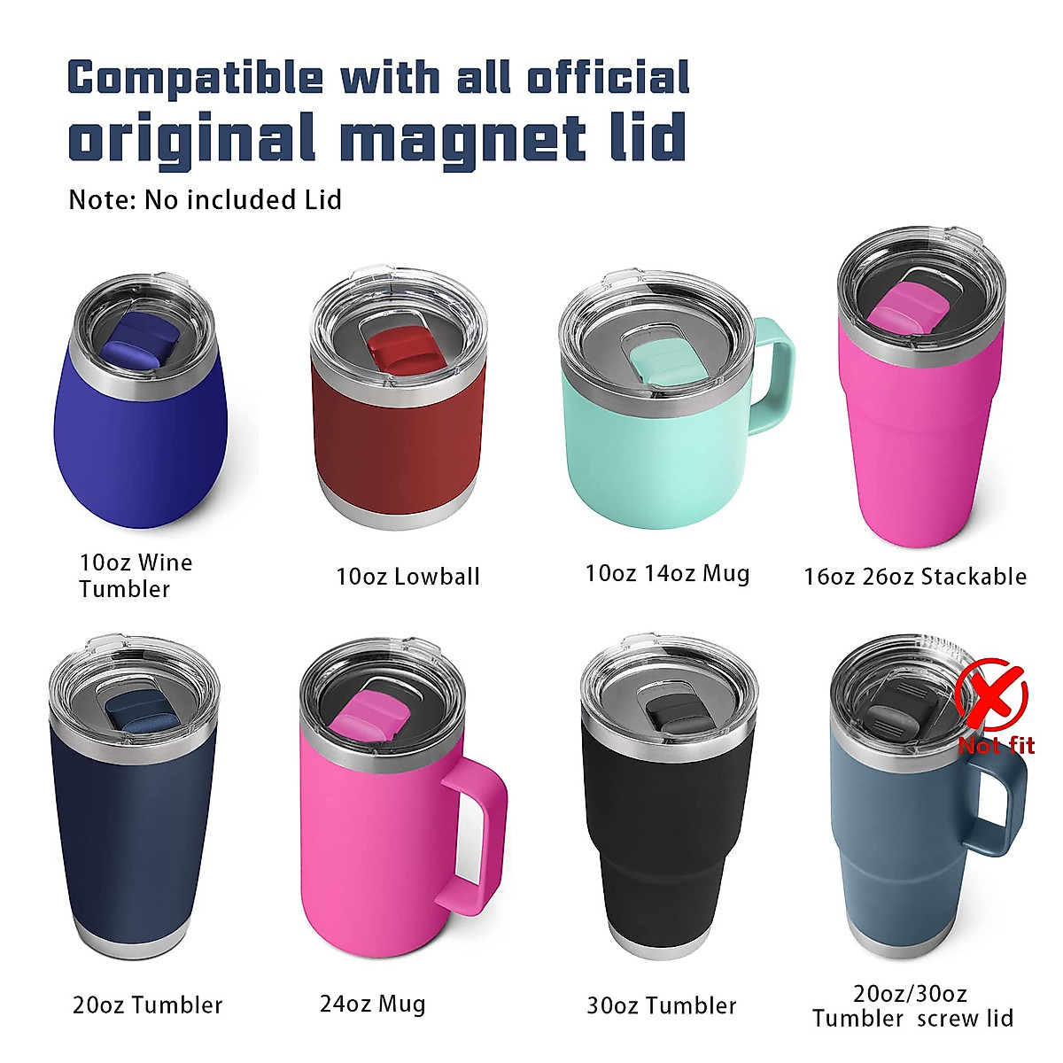 Beonsky 12 Colors New Upgrade Magnetic Slider Replacement Block, Compatible with YETI Lids 10 oz, 14 oz, 16 oz, 20 oz, 26 oz, 30 oz (2*Black)