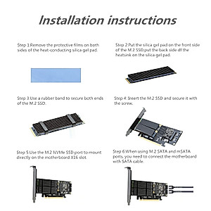 3 in 1 M.2 and mSATA SSD Adapter Card for M.2 NVME to PCIE Adapter,M.2 SATA SSD to SATA III Adapter,mSATA to SATA Adapter (with 2 Aluminum Heatsink)