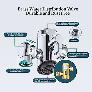 Kitchen Sink Sprayer,Sink Faucet Sprayer with Hose and Holder, Faucet Spray Head Replacement Wash Hair Attachment Pet Rinser for Shower with Stop Key(55/64'' Female Thread,Adapter Included)