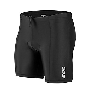 SLS3 Triathlon Shorts Men - Tri Short Mens - Men's Triathlon Shorts (Black, Medium)