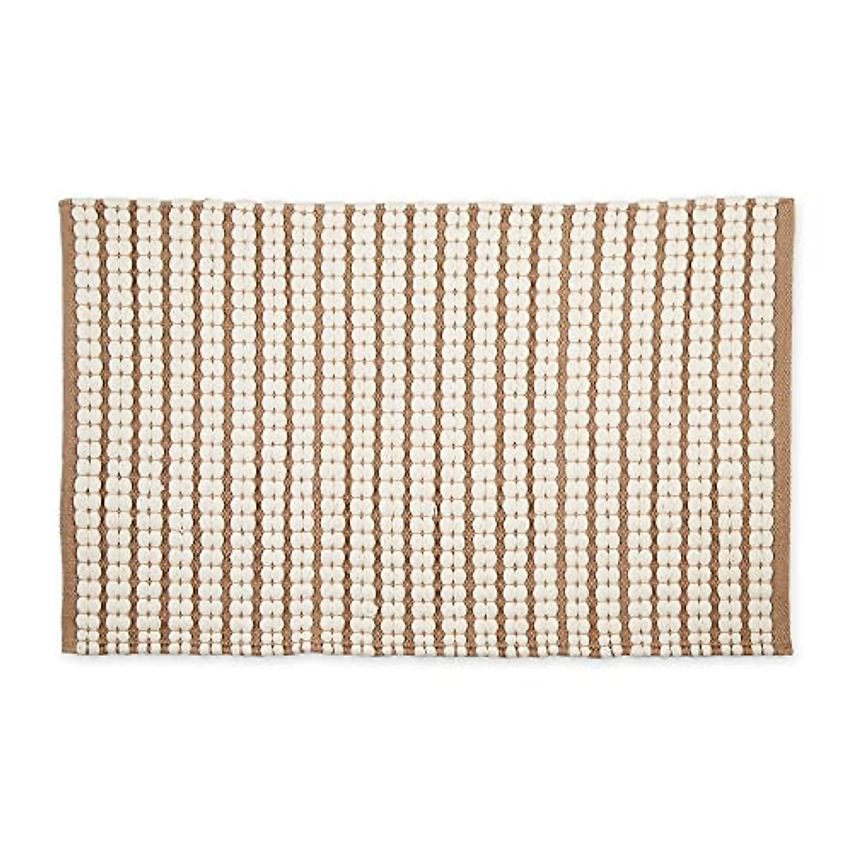 DII Indoor Braided Cotton Area Rug, Handloomed Yarn Dyed Woven, Reversible, 20x31.5, Stone Stripe