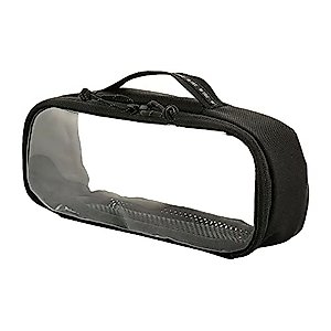M-Tac Elite Bag Organizer Transparent Medium - Tactical Clear Durable Pouch with Zipper, Handle and Nylon Mesh Bottom (10.2 x 4.3 inches, Black)