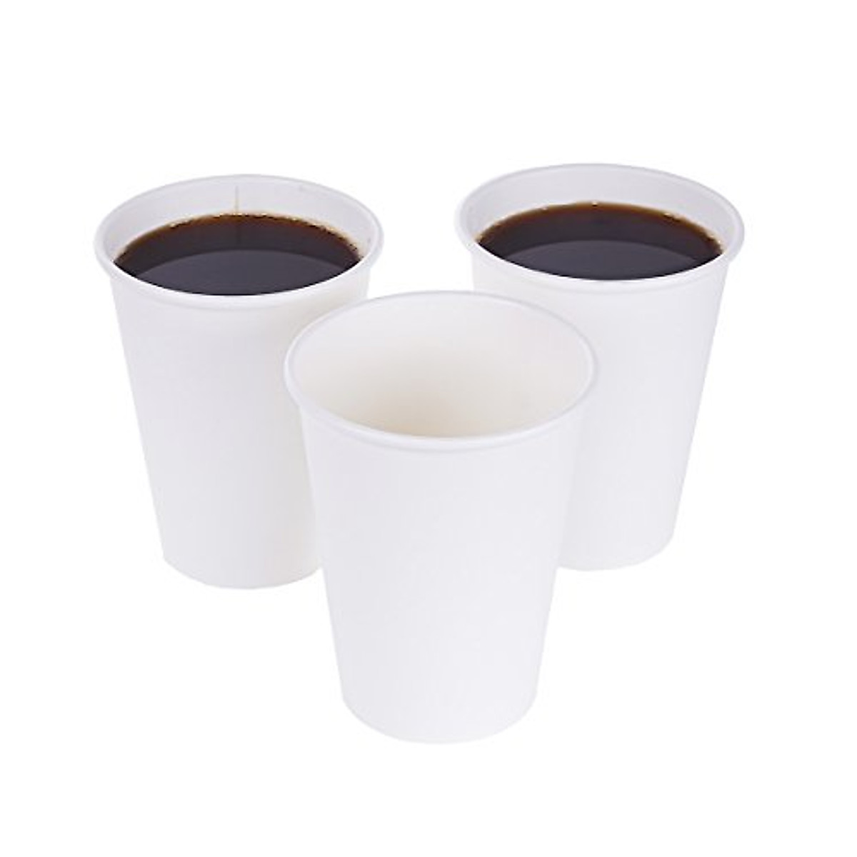 TashiBox 8 oz Coffee Disposable Hot Paper Cups, 150 Count (Pack of 1), White