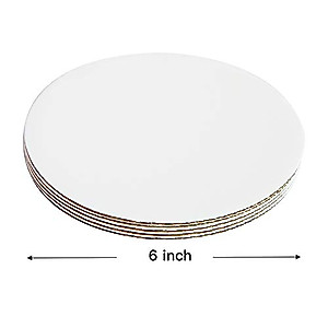 ONE MORE [30pcs] 6" White Cakeboard Round,Disposable Cake Circle Base Boards Cake Plate Round Coated Circle Cakeboard Base 6inch,Pack of 30