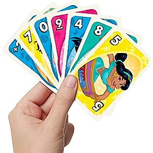 Mattel Games UNO Disney Princesses Card Game for Kids & Family, Themed Deck & Special Rule, 2-10 Players