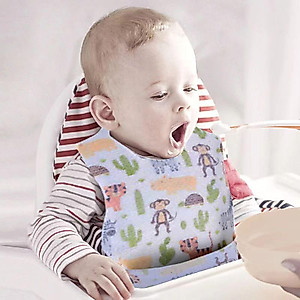 Roeoi Disposable Baby Feeding Bibs, Leakproof Liner and Waterproof Toddler Bibs with Food Catcher Pocket, Great for Outing and Traveling (10 PCS)