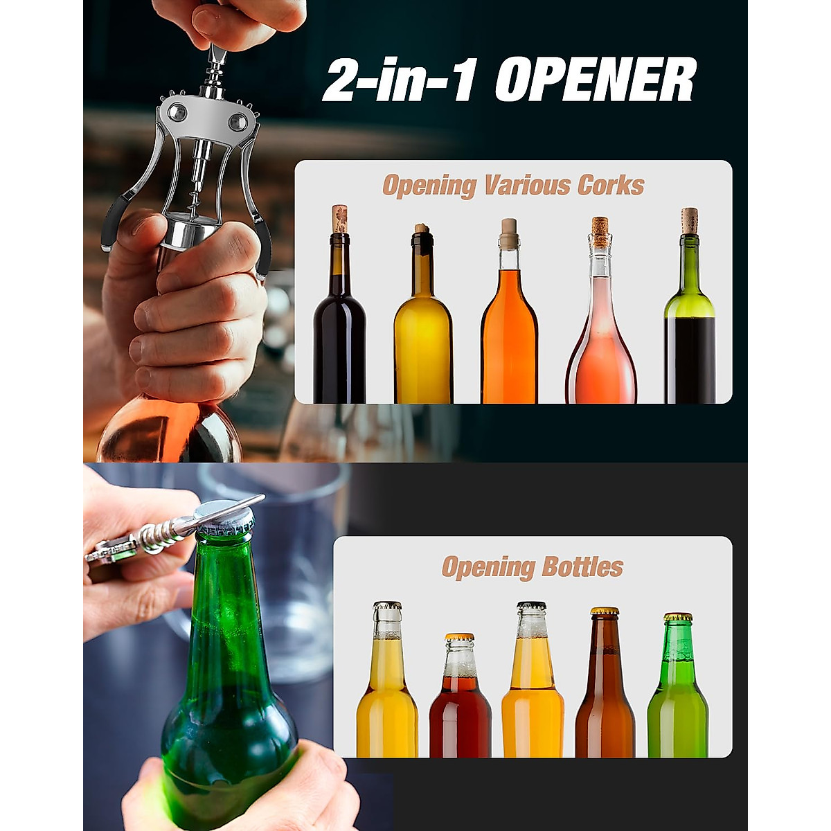 Christmas Stocking Stuffers for Men Women Wine Opener Gifts for Adults Wine Bottles Opener Wing Corkscrews Valentine's Birthday Unique Gadgets Ideas for Dad Father Mom Him Her Who Have Everything