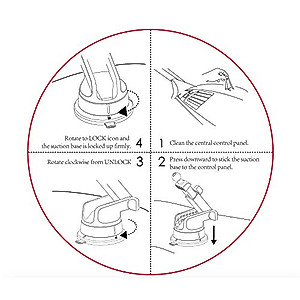 VANMASS Rotate Lock Suction Cup for Car Phone Mount