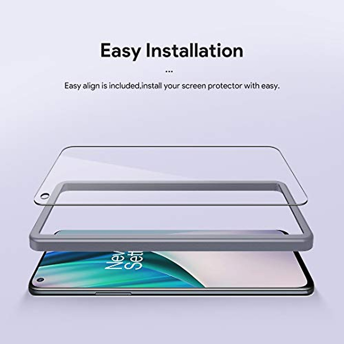 [2 + 3 Pack] LϟK Compatible for OnePlus Nord N10 5G, 2 Pack Tempered Glass Screen Protector and 3 Pack Camera Lens Protector, HD Clear Bubble Free, Anti-Fingerprint, Installation Tray -Gray