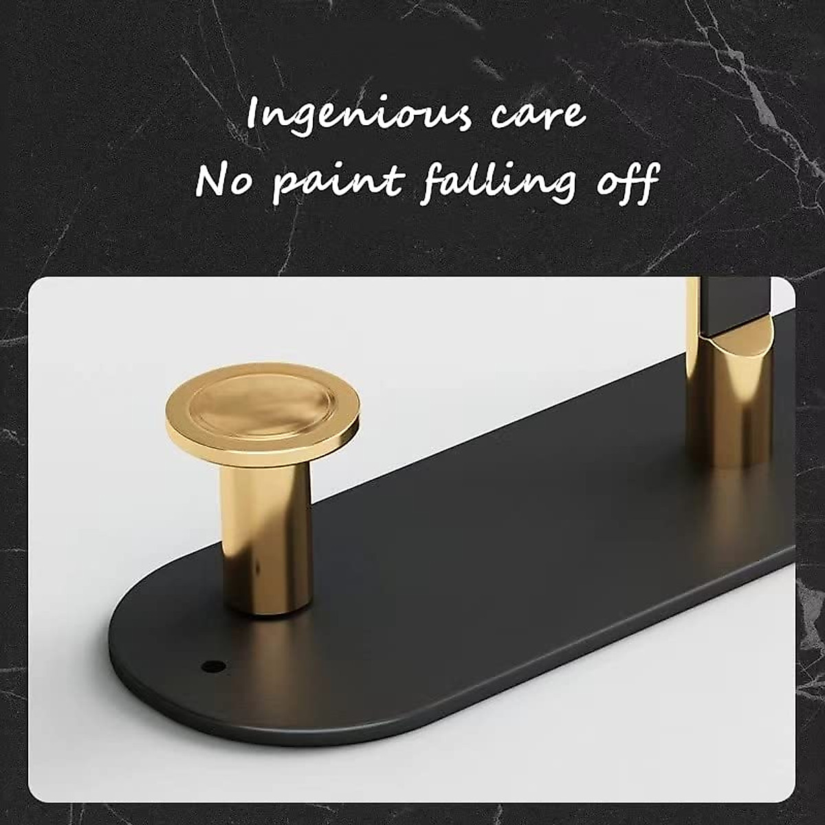 AYIYAKE Hair Dryer Holder Adhesive No Drill Wall Mounted Aluminum Alloy Blow Dryer Rack Barbershop Saloon Fit for Most Hair Dryers（ Aluminum Black Gold