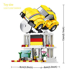 LEBLOCK Building Blocks Toy for Toddlers ,Toys Car Castle Die Cast Vehicles Playsets Building Bricks Set for Kids and Adults - Stem Education Toys ,305 PCS ( Yellow Car )