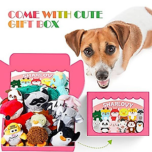 SHARLOVY Dog Squeaky Toys for Small Dogs,Stuffed Animal Puppy Toys,Cute Puppy Chew Toys for Dog Teething Toys, Pet Toys for Small to Medium Dogs,Soft Dog Toys,Plush Dog Toy Pack 12 in Gift Box
