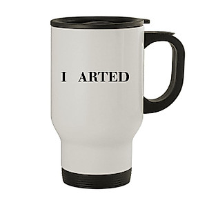 Molandra Products I Arted - 14oz Stainless Steel Travel Mug, White