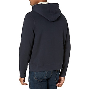 Amazon Essentials Men's Sherpa-Lined Full-Zip Fleece Hoodie, Navy, Small