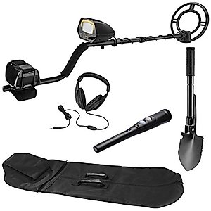 Barska Winbest Pursuit-200 Metal Detector Field Kit with LCD Display, Wand Detector, Headphone, Shovel, and Soft Case