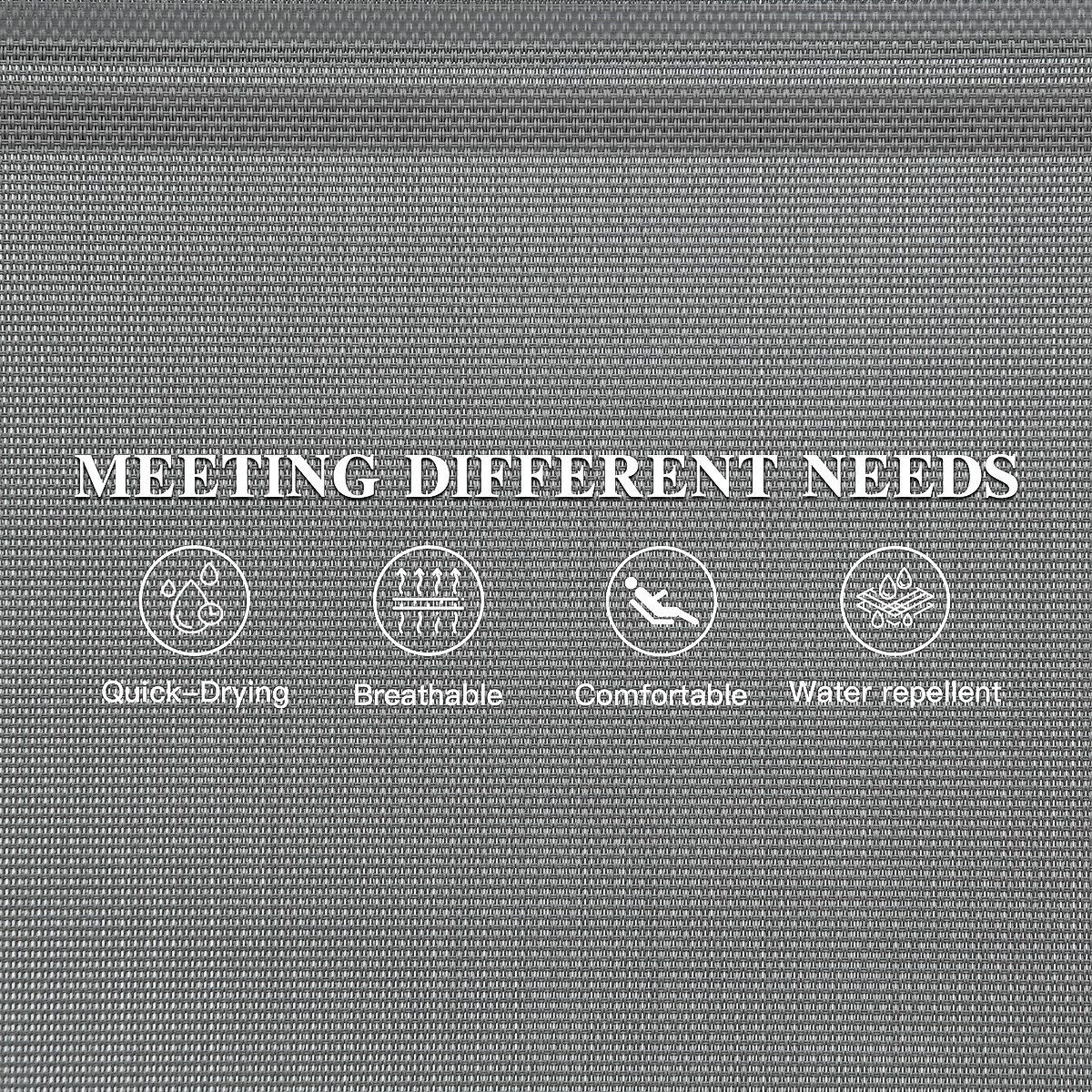 Domi Pool Lounge Chairs Set of 3, Aluminum Adjustable Outdoor Chaise Lounge with Wheels and Side Table, All Weather Poolside Chairs for Deck Lawn Patio Backyard, Textilene- Gray