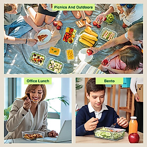 Glotoch 10 Pack Glass Food Storage Containers with Lids Reusable, Ultra Thick Borosilicate Glass Containers for Meal Prep/Lunch, Dishwasher/Microwave/Oven/Freezer Safe, Grey