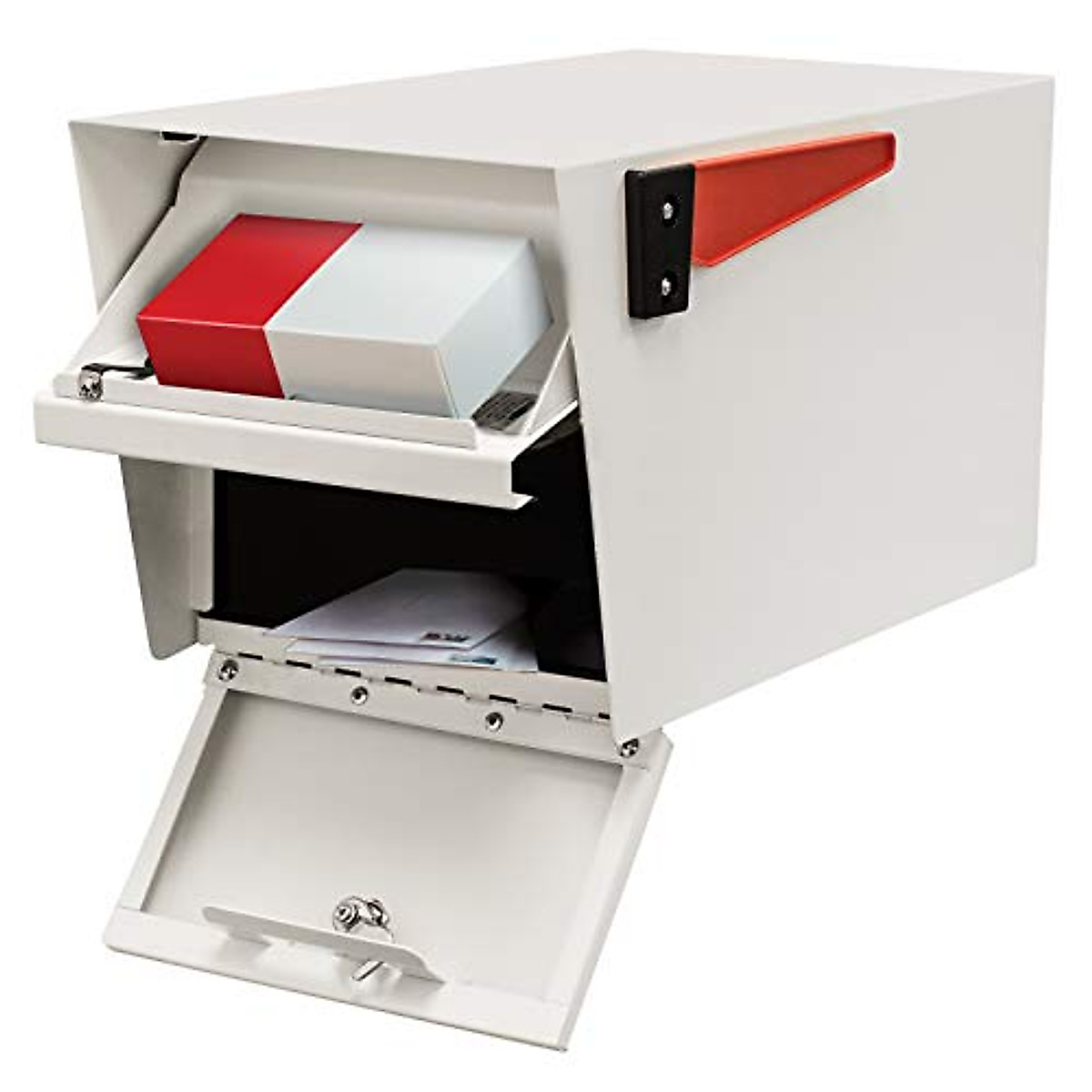 Mail Boss 7507 Curbside Mail Manager Security Locking Mailbox, Cream White