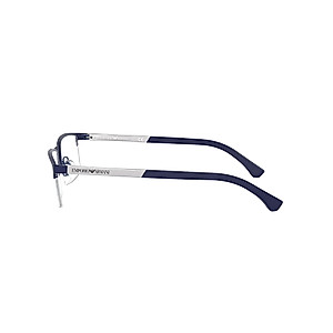 Emporio Armani Men's EA1041 Rectangular Sunglasses, Rubber Blue/Demo Lens, 53 mm