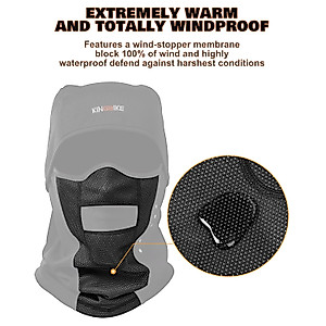 KINGBIKE Balaclava Ski Mask for Men Women Pasamontañas Hombre para Frio Winter Full Face Mask Cold Weather Water Resistant Windproof Fabric with Fleece Thermal Neck Warmer Gear Motorcycle(Black)