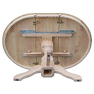 International Concepts 36" Round Top Pedestal Table with 12" Leaf-28.9" H-Dining Height, Unfinished