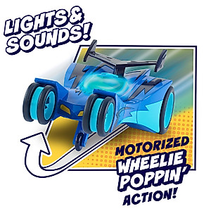 PJ Masks Pop-A-Wheelie Cat-Car, PJ Masks Vehicle with Lights and Sounds, Kids Toys for Ages 3 Up by Just Play