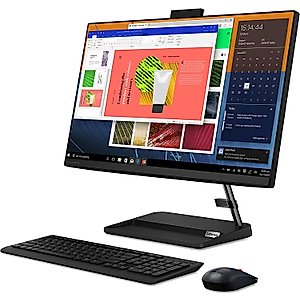 Lenovo IdeaCentre AIO 3i, 21.5" FHD All-in-One Desktop, Intel Pentium Gold 7505 Processor, 16GB RAM 1TB HDD, DVD RW Drive, Wireless Keyboard & Mouse, Windows 11 Home, Black
