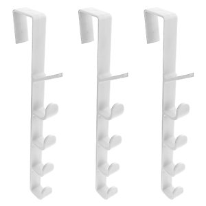 POPETPOP 9 pcs door coat hook over door hanger bathroom hooks door coat hanger towel racks for bathroom over The door rack pan pot mounted On The door abs white kitchen door