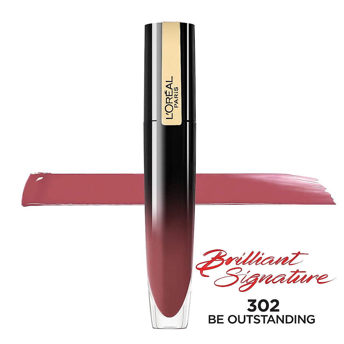 L'Oreal Paris Brilliant Signature Shiny Lip Stain Lipstick, Be Outstanding 0.21 Fl Oz.