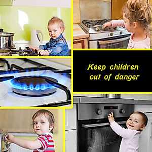 6 Pack Clear Stove Knob Safety Covers - Protect Little Kids with A Child Proof Lock for Oven/Stove Top/Gas Range - Baby/Toddler Kitchen Safety Guard - Check Dimensions