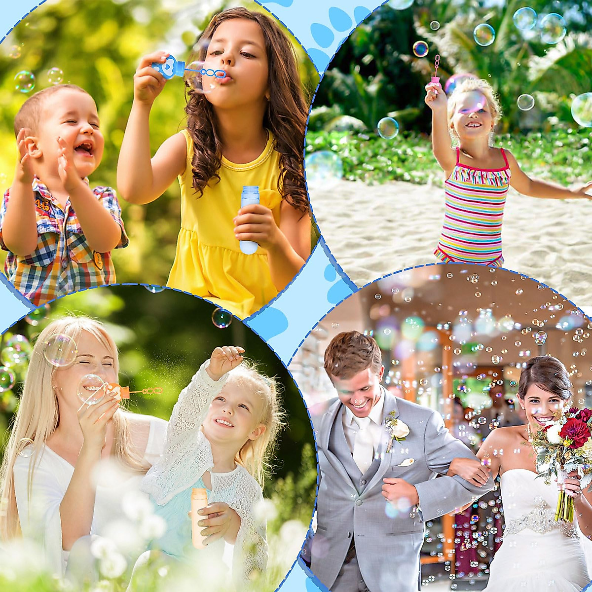 Winrayk 24Pcs Paw Print Bubble Wands for Kids Bubbles Party Favors Mini Bubbles Bulk Valentines Day Easter Goodie Bag Stuffers Christmas Birthday Gift Toy Dog Party Favors Supplies (with 24 Gift Card)