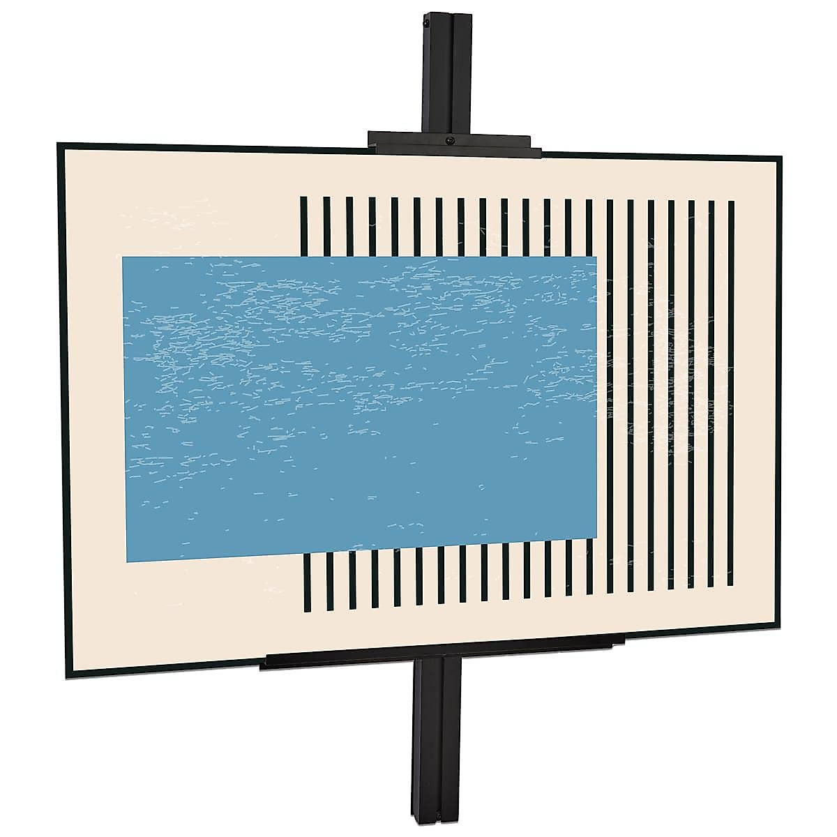 Displays2go Adjustable Metal Wall Easel, Holds Up to 36" Tall Media, Tilt Feature - Black (FDWEASLGBK)