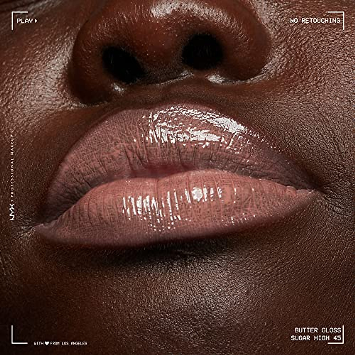 NYX PROFESSIONAL MAKEUP Butter Gloss Brown Sugar, Non-Sticky Lip Gloss - Sugar High (Peachy Light Nude)