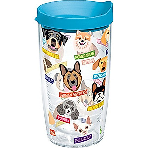 Tervis Flat Art Dogs Made in USA Double Walled Insulated Tumbler Travel Cup Keeps Drinks Cold & Hot, 16oz, Classic